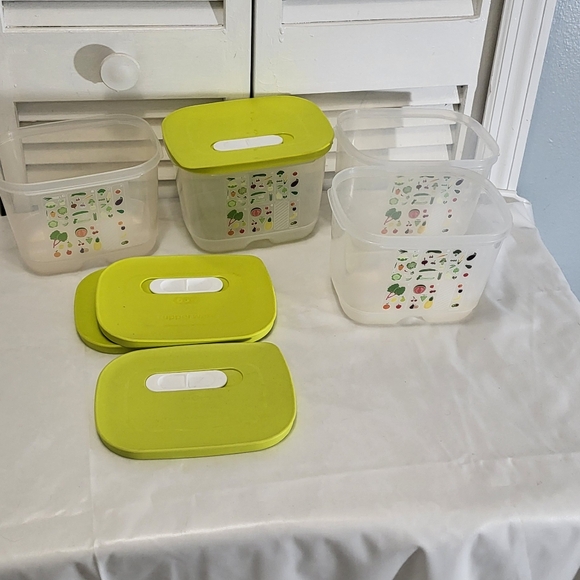 Tupperware | Kitchen | Vintage Set Of 4 Tupperware Canister With Lime ...